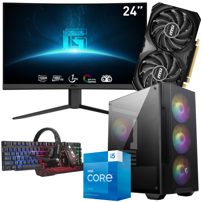 Setup Gamer Special Pc de Bureau Gaming / i5-13400F / RTX 4060 Ti 8G / 16 Go Avec Écran Incurvé ...