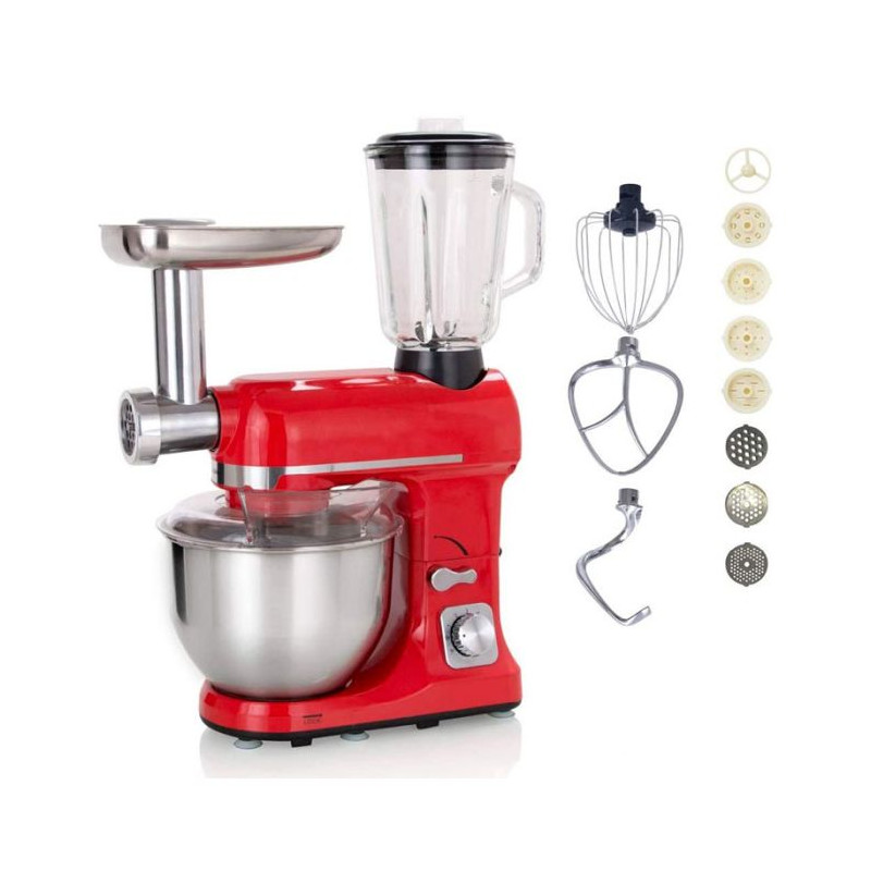 Robot Pétrin Multifonction Topmatic PKM-18001BG / 1800W / Rouge