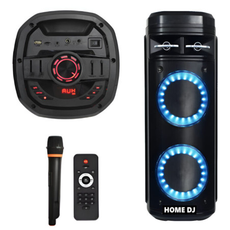 Haut Parleur HOME DJ MODEL FUN-30W + Microphone Sans Fil + Télécommande
