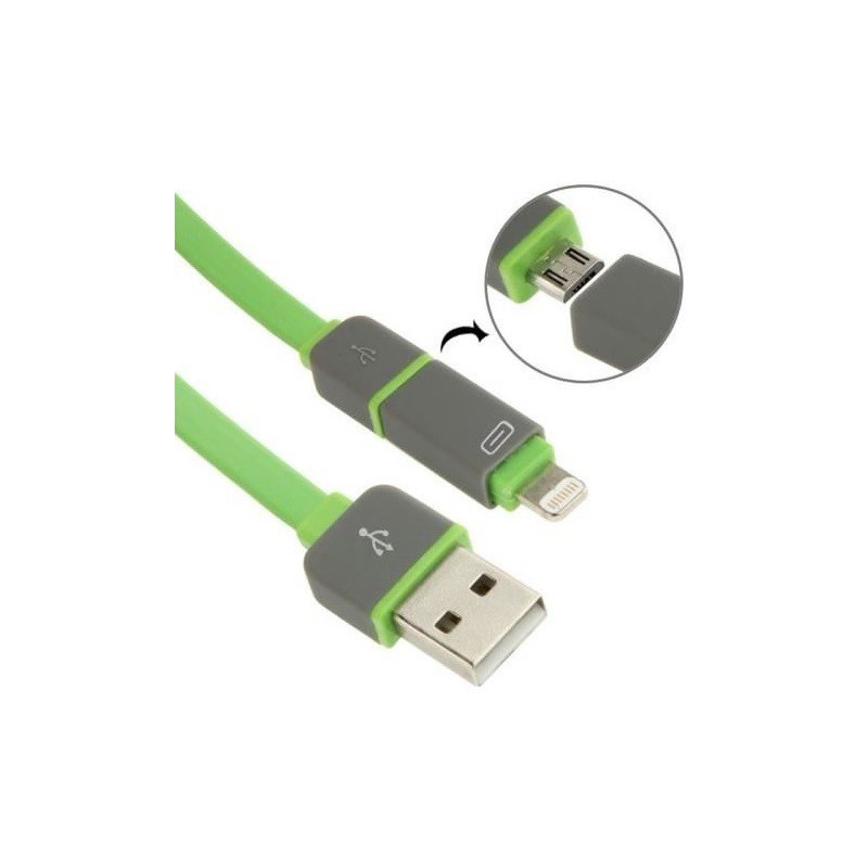 Câble USB vers Micro USB avec adaptateur Lightning