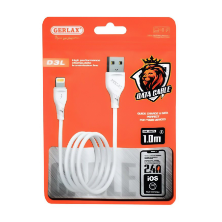 CABLE LIGHTNING GERLAX 2.4A / 1M / Blanc