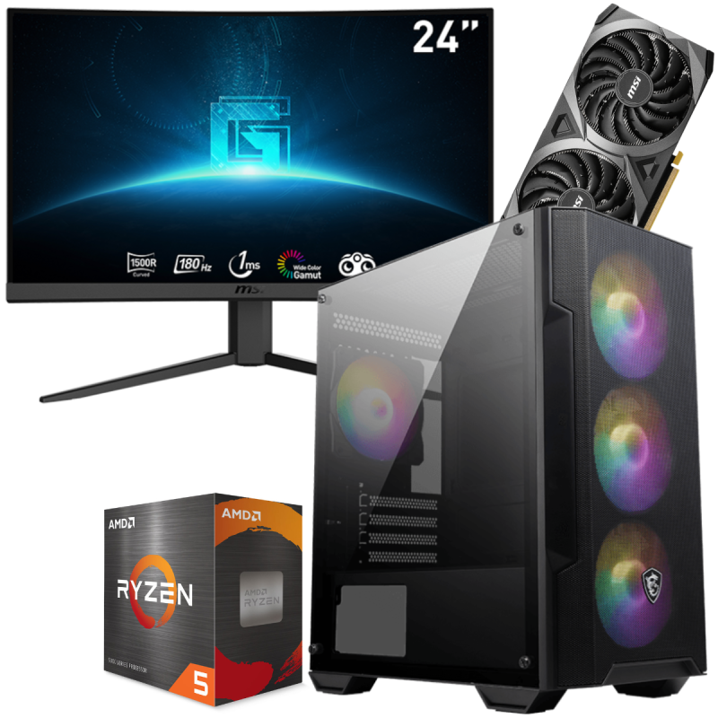Setup Gamer MSI Pc de Bureau Gaming / Ryzen 5 5500 / RTX 3060 12G / 16 ...