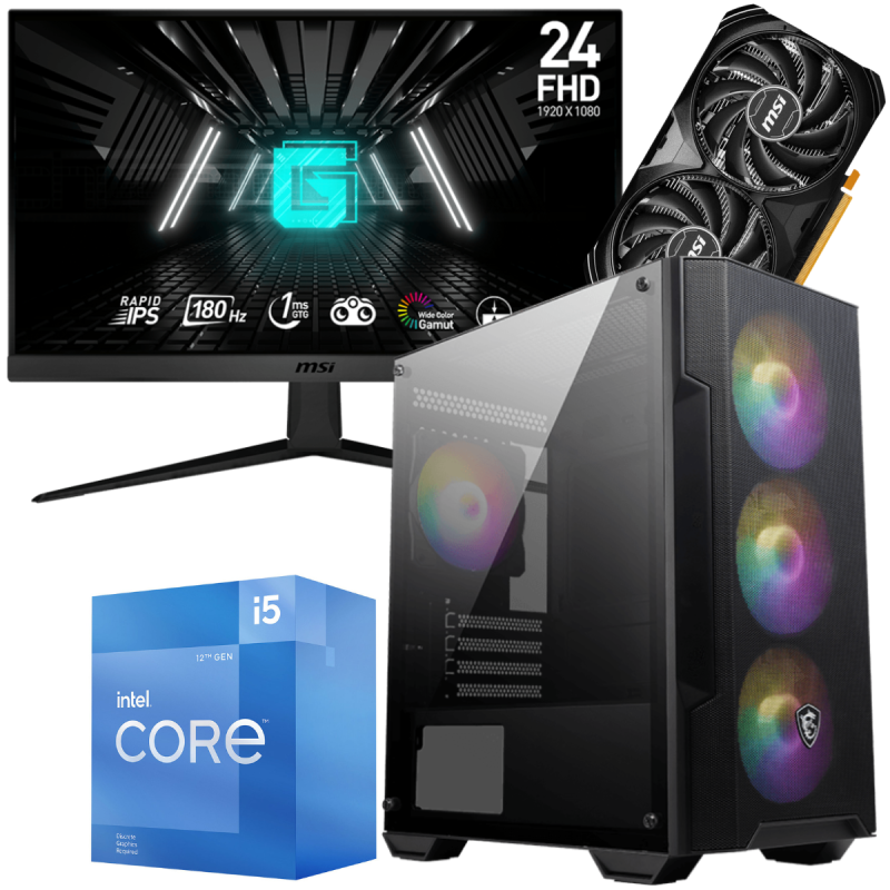 Setup Gamer MSI Pc de Bureau Gaming / i5-12400F / RTX 4060 8G / 32 Go ...