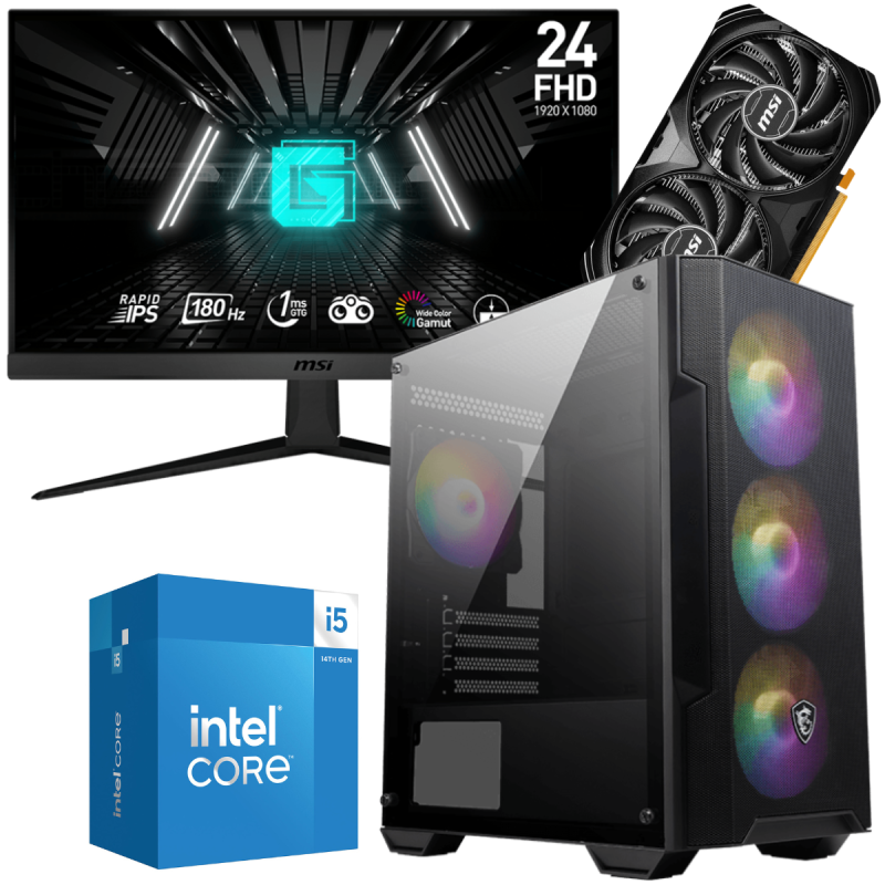 Setup Gamer MSI Pc de Bureau Gaming / i5-14400F / RTX 4060 8G / 16 Go ...