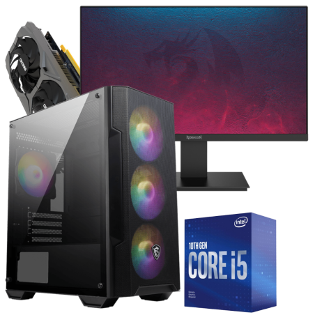 Setup Gamer Special Pc de Bureau Gaming / i5-10400F / GTX 1650 4G / 16 Go Avec Écran REDRAGON 21 ...