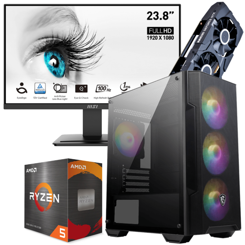 Setup Gamer Special Pc de Bureau Gaming / Ryzen 5 5600X / GTX 1650 TWIN ...
