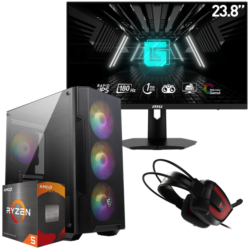 Setup Gamer MSI Pc de Bureau Gaming / Ryzen 5 5600G / Vega 7 / 16 Go ...