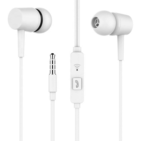 Écouteur avec Micro JD007-WH / Blanc
