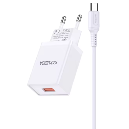 Chargeur KAKUSIGA KSC 931Avec câble USB-C 2.4A / 10 W / Blanc