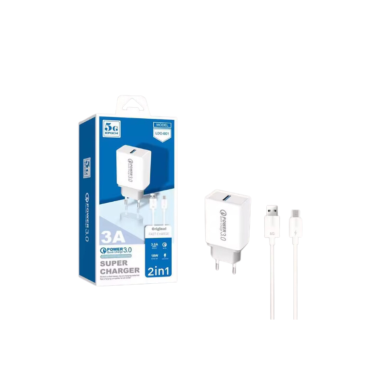 Chargeur secteur avec cable Type C / 18W