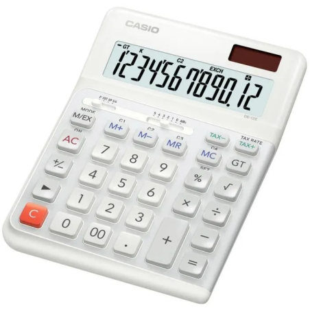 CALCULATRICE CASIO DX-12B_BK / Pile Et Solaire / 12 CHIFFRES / Blanc