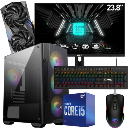 Setup Gamer SPECIAL Pc de Bureau Gaming / i5-10400F / RTX 4060 Ti 8G / 16 Go Avec Écran MSI 24 ...