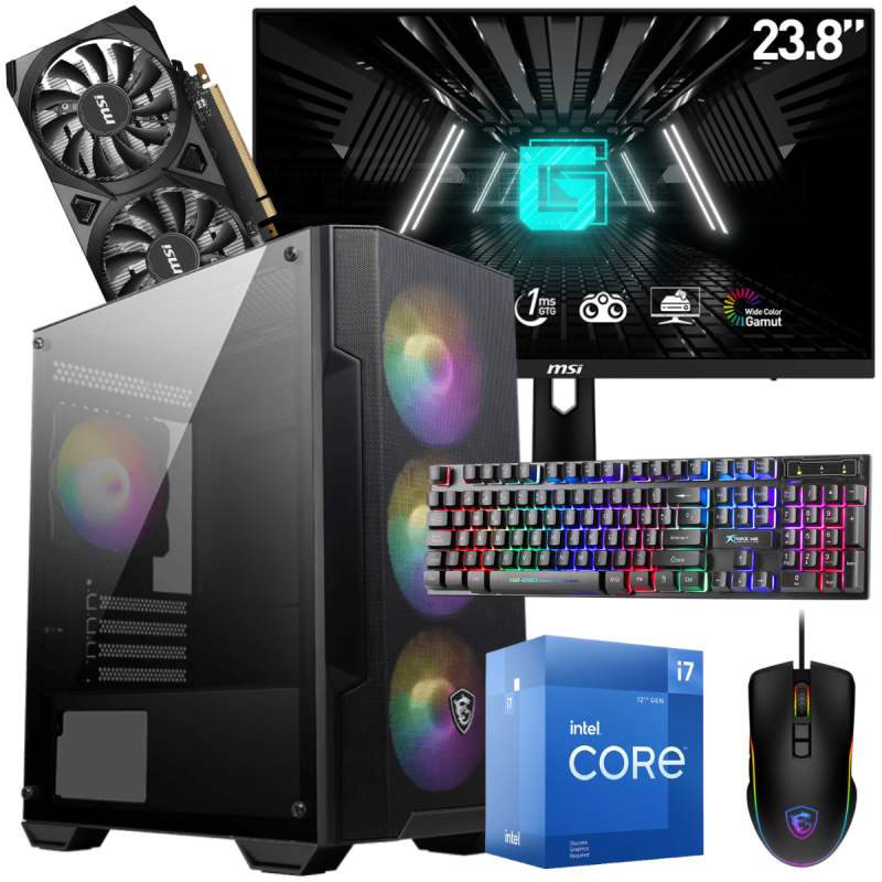Setup Gamer MSI Pc de Bureau Gaming / i7-12700F / RTX 3050 6G / 16 Go ...