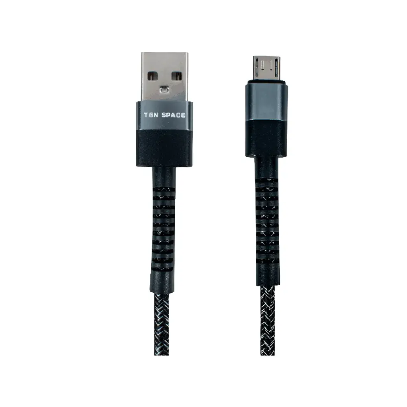 CABLE DE CHARGE NYLON FAST 3A /1M MICRO USB NOIR