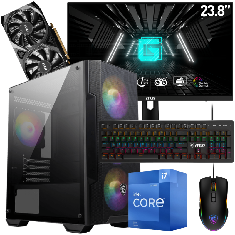 Setup Gamer MSI Pc de Bureau Gaming / i7-12700F / RTX 3050 8G / 16 Go ...