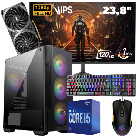 Setup Gamer SPECIAL Pc de Bureau Gaming / i5-10400F / RTX 3060 12G / 16 Go Avec Écran Aero 24 ...