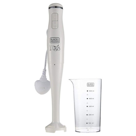 Mixeur Plongeant BLACK&DECKER SB2500-B / 300 Watts / Blanc