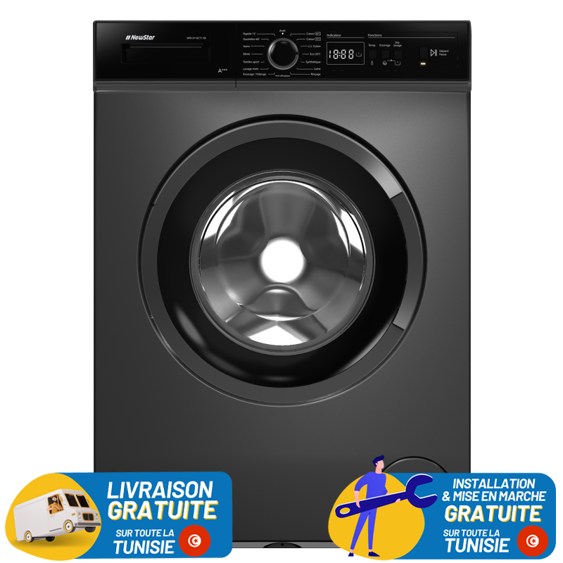 Machine à laver FRONTALE NEWSTAR / 6 Kg / Dark Inox + Livraison ...