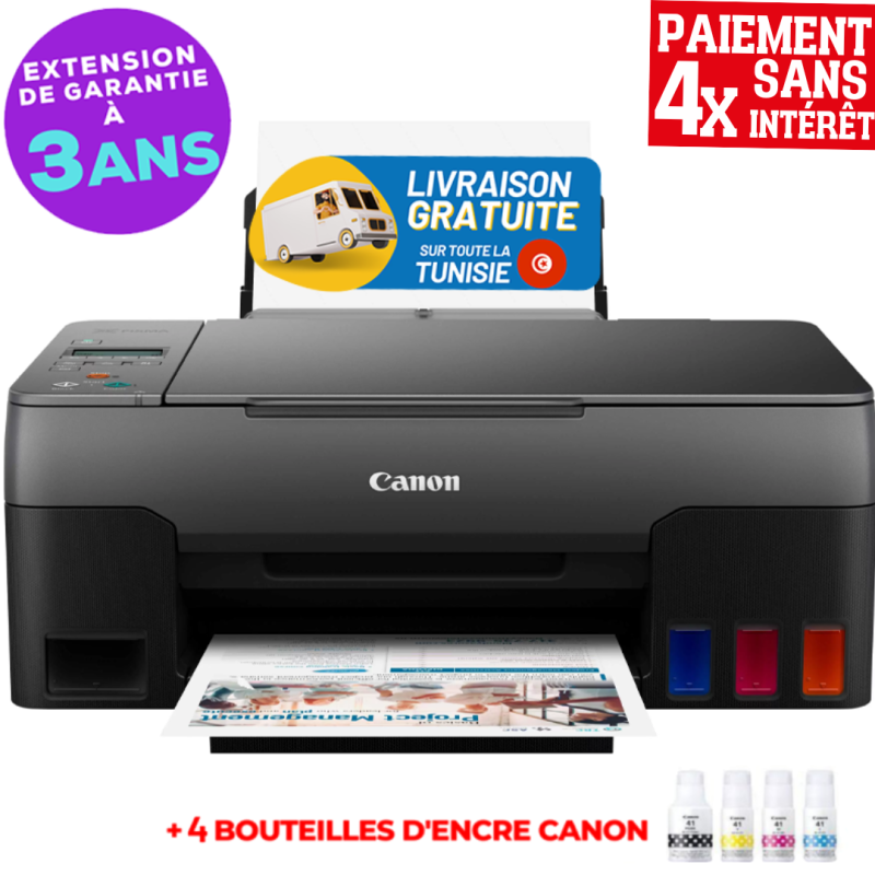 Imprimante à réservoir intégré Multifonction Jet d'encre Couleur Canon ...
