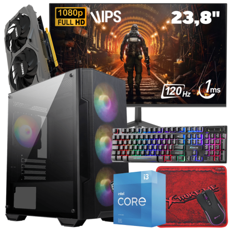 Setup Gamer Special Pc de Bureau Gaming / i3-10105F / GTX 1650 4G / 16 Go Avec Écran Aero 24 ...