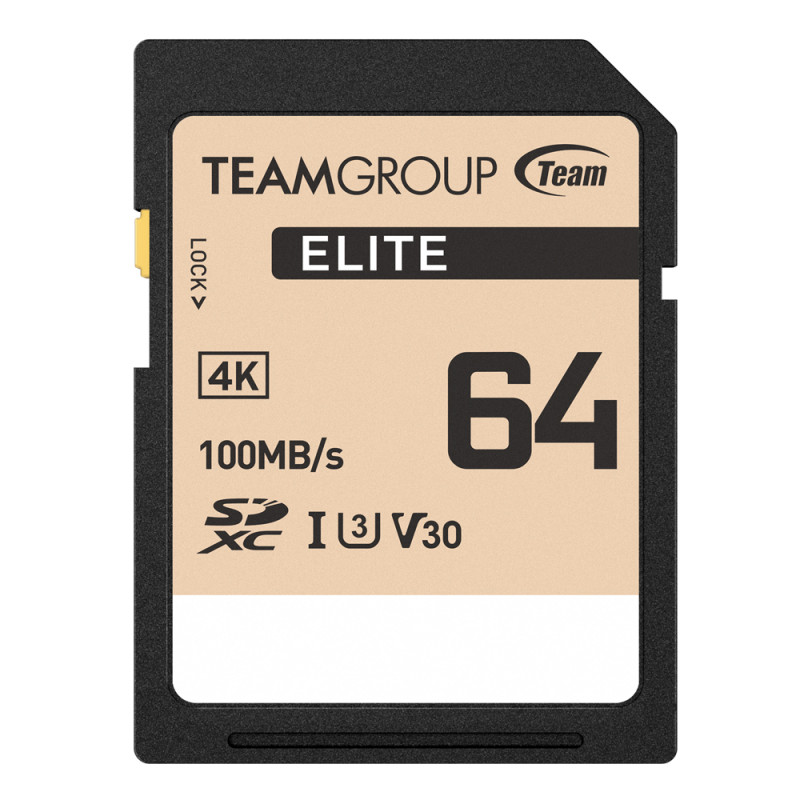 Carte mémoire TEAMGROUP ELITE SDXC UHS-I U3 V30 / 64 Go