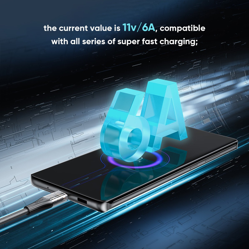 CÂBLE VIDVIE CB4017 TYPE C 1,2M / 66W / NOIR