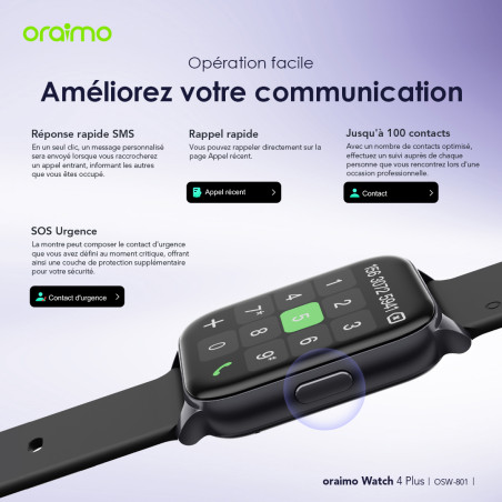 MONTRE CONNECTÉE ORAIMO Watch 4 Plus OSW-801 / Noir