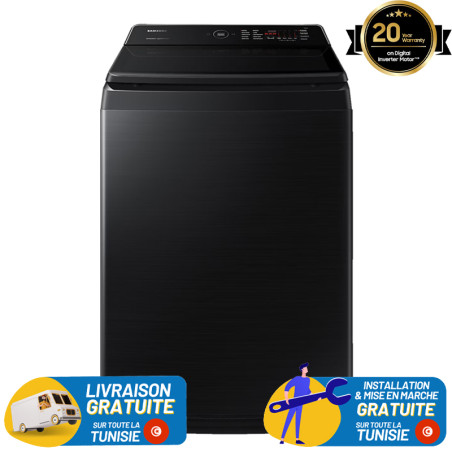 MACHINE À LAVER TOP SAMSUNG 19KG INVERTER NOIR - WA19CG6745BVFA