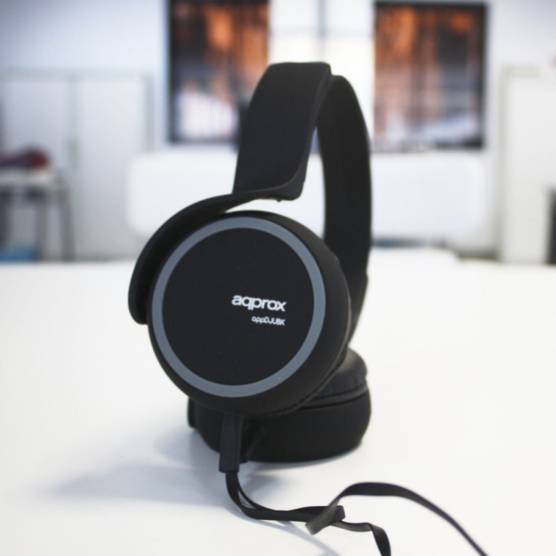 Casque écouteur avec Micro stéréo Urbain Aqprox / Noir