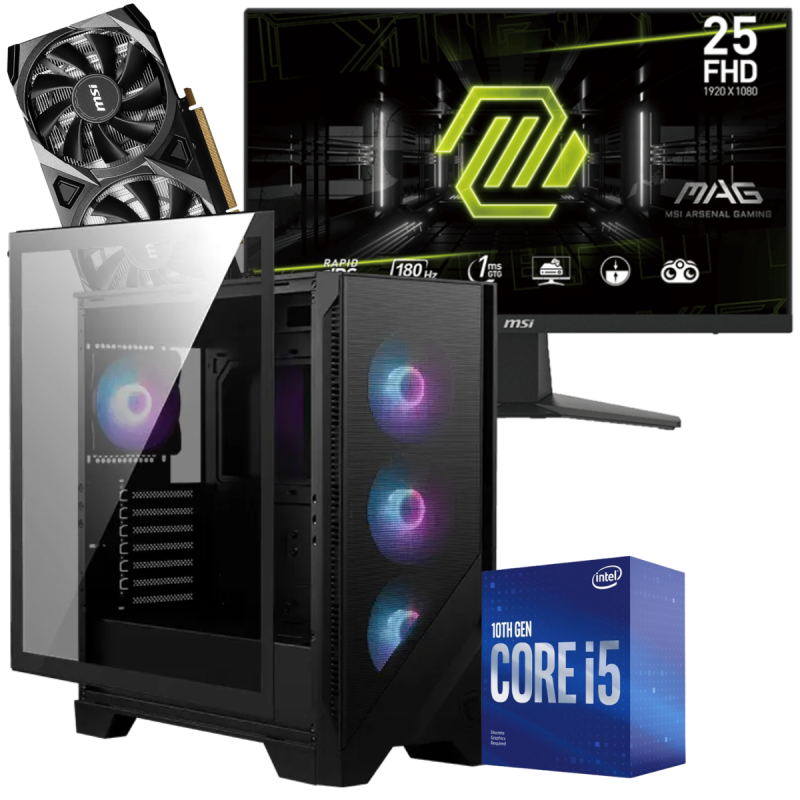 Setup Gamer Special Pc de Bureau Gaming / i5-10400F / RTX 3050 8G / 32 Go Avec Écran MSI 24.5 ...