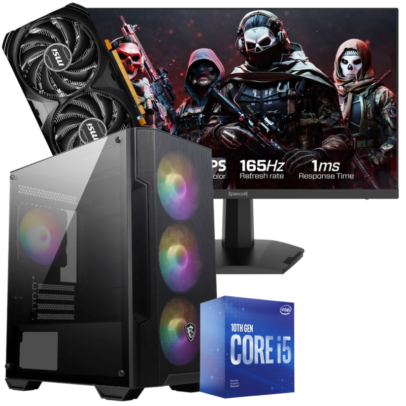 Setup Gamer Special Pc de Bureau Gaming / i5-10400F / RTX 4060 8G / 32 Go Avec Écran Gaming ...