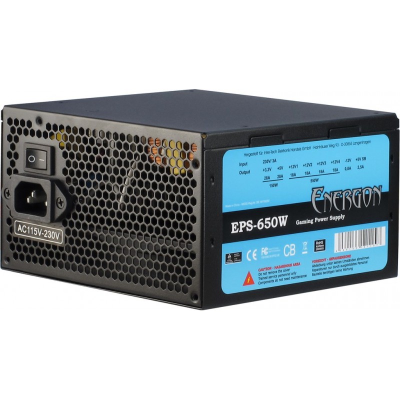 Boite d'alimentation Inter-Tech Energon EPS-650W PFC Active / 650W