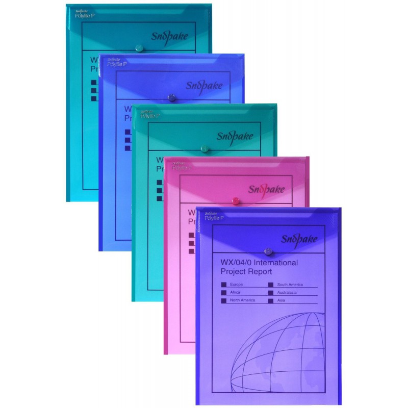 5x Pochettes de classement Snopake Polyfile P A4