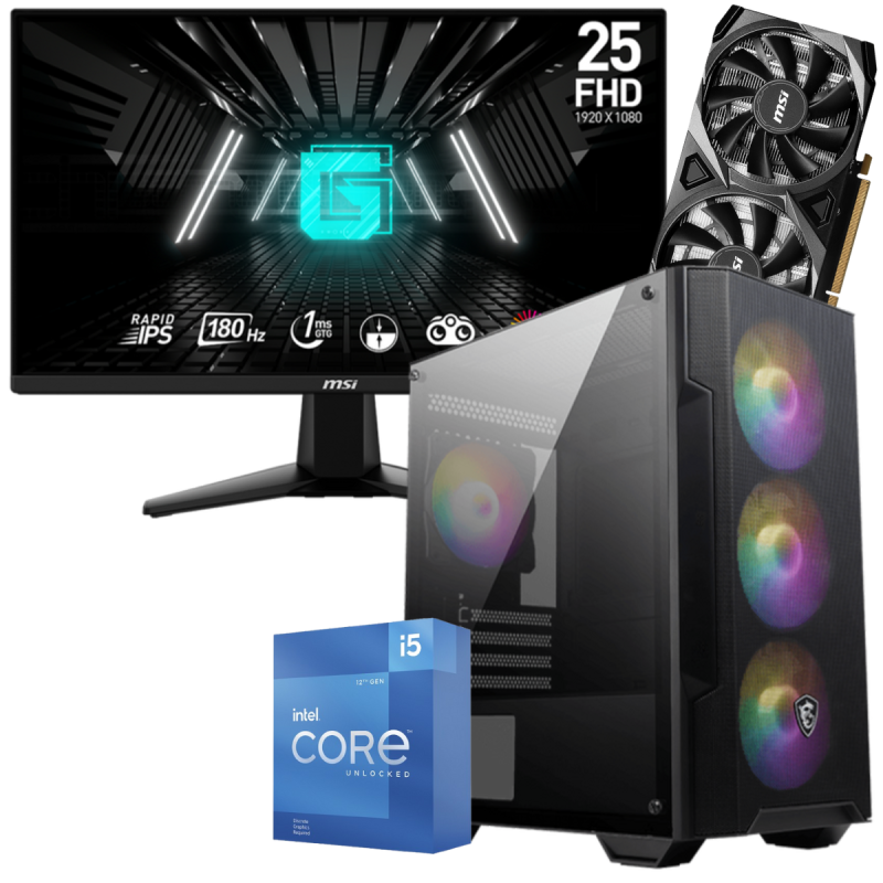 Setup Gamer Special Pc de Bureau Gaming / i5-12600KF / RTX 3050 8G / 16 Go Avec Écran Gaming MSI ...
