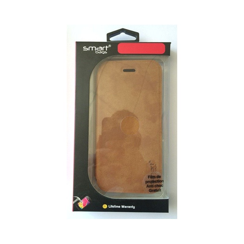 Flip case + Film Anti-choc pour iPhone 6S / Marron