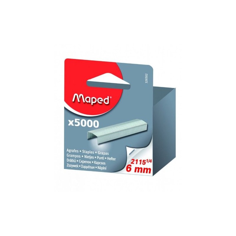 Boite de 5000 Agrafes Maped Nº 2115 1/4 galvanisé Boite de 5000 Agrafes Maped Nº 2115 1/4 galvanisé