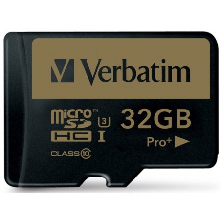 Carte Mémoire Micro SDHC Verbatim Pro+ U3 32GB Avec Adaptateur