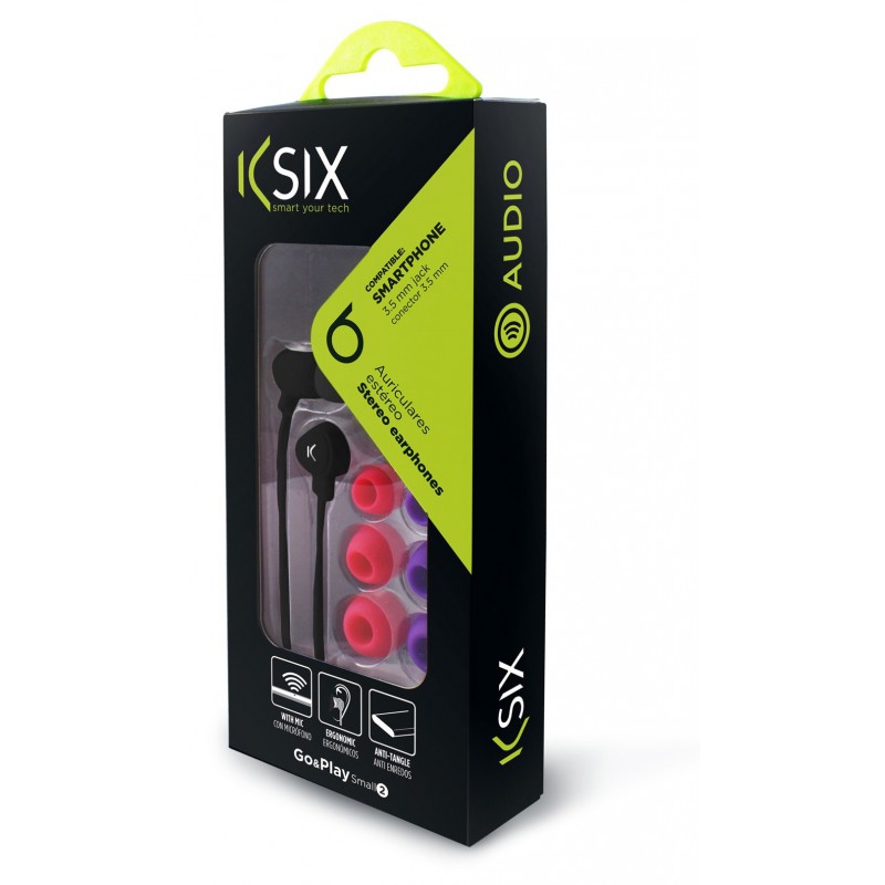 Ecouteurs avec Micro Ksix Go & Play / Noir