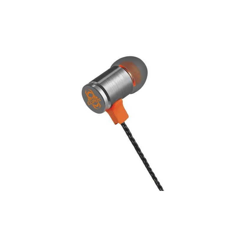 Ecouteur Cliptec Gaming FIRE-BULLET avec microphone / Orange
