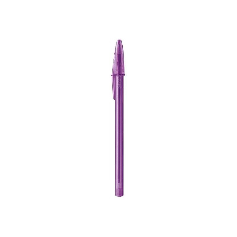 12x Stylos à bille BIC Cristal Fashion / Violet