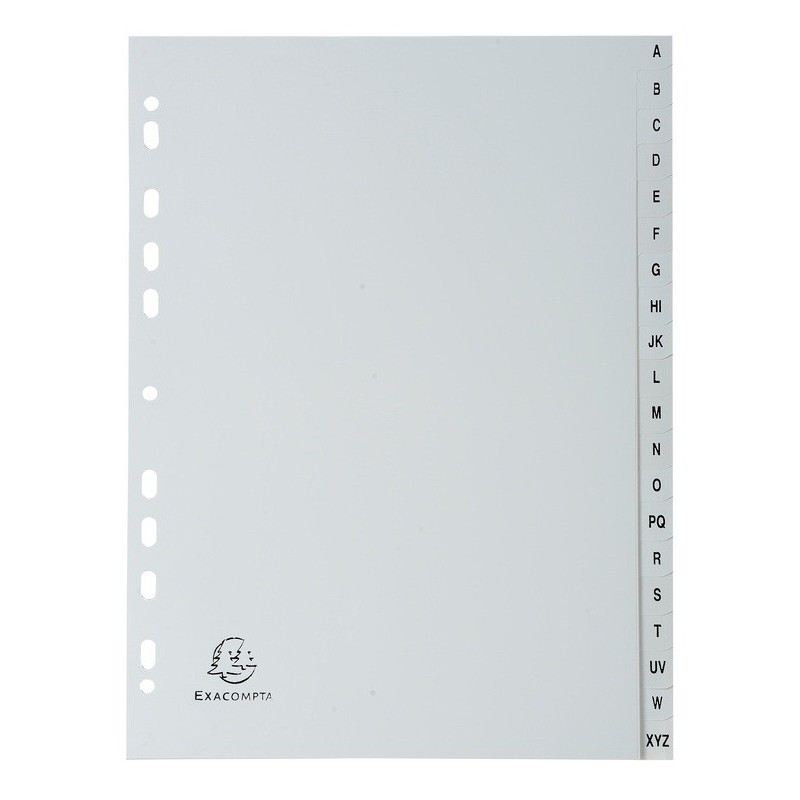 Intercalaires Imprimés Alphabétiques AZ Exacompta 20 positions A4
