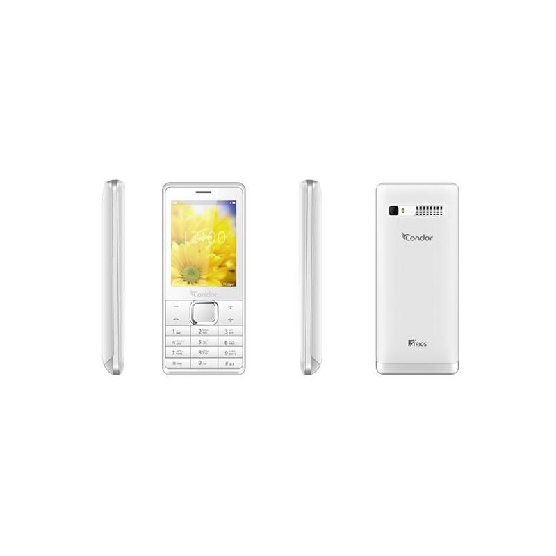 Téléphone Portable Condor F-TRIOS / Triple SIM / Blanc + SIM Offerte