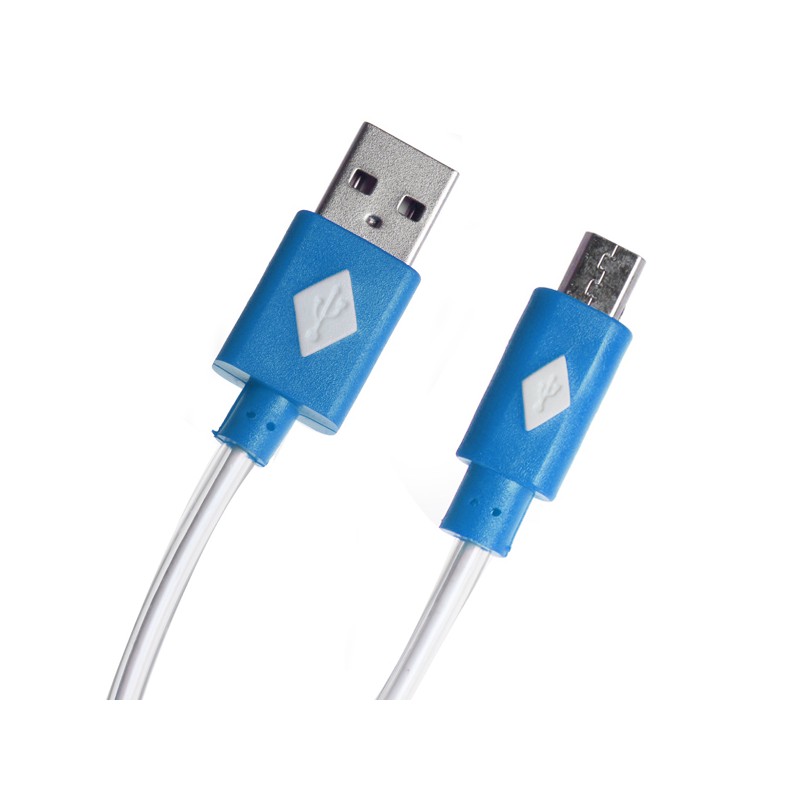 Câble USB vers Micro USB Acqua LED / Bleu