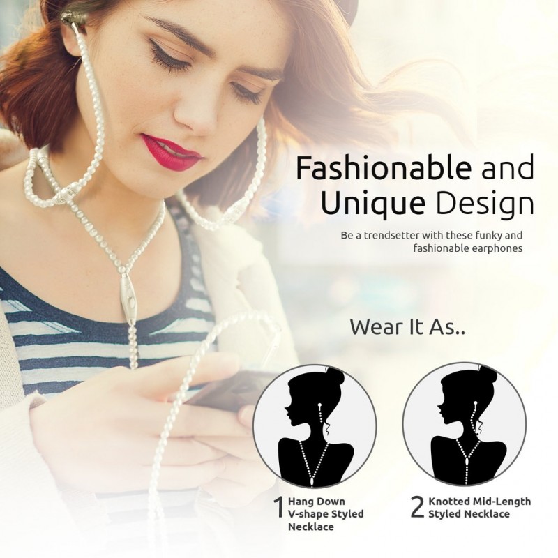 Écouteurs Stéréo intra-auriculaire avec micro Promate Pearli / Blanc