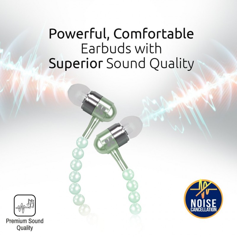 Écouteurs Stéréo intra-auriculaire avec micro Promate Pearli / Vert