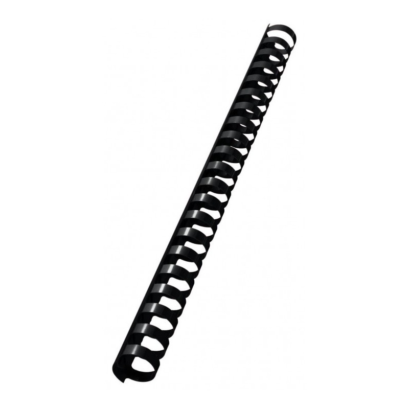 50 Reliures Spirale Plastique 20mm Noir