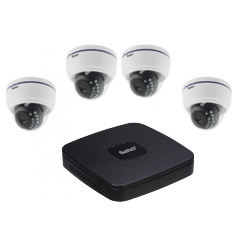 Kit NVR 4 Caméras Dômes 1.3 Mp