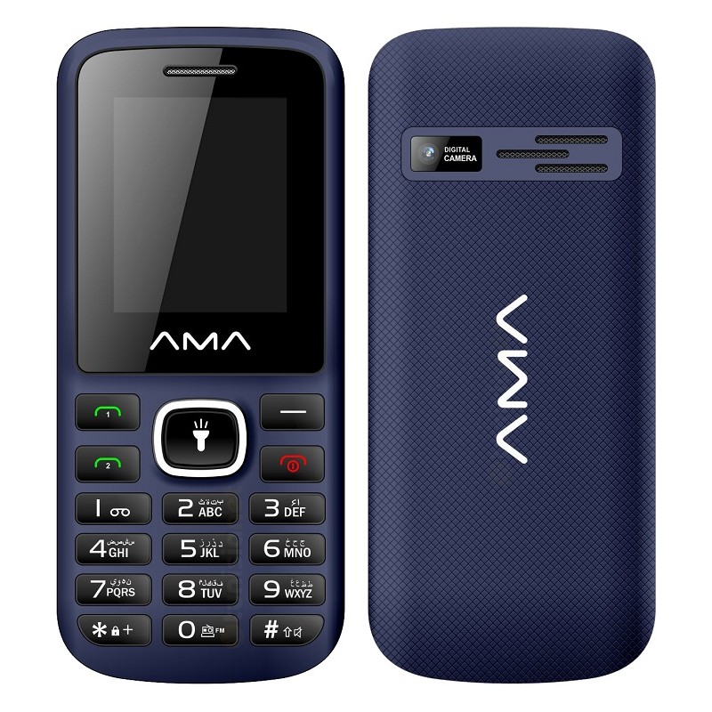 Téléphone Portable AMA P1 Plus / Double SIM / Noir & Bleu