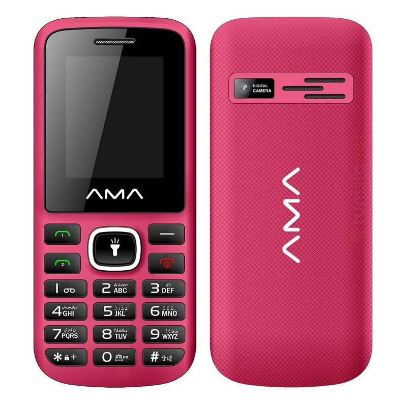 Téléphone Portable AMA P1 Plus / Double SIM / Noir & Rose