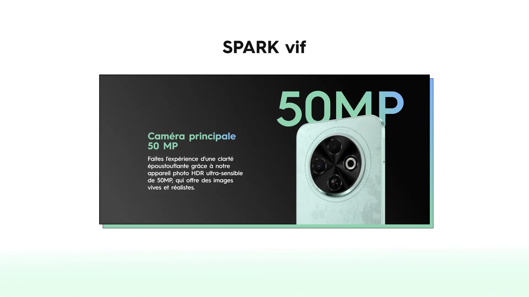 Smartphone Tecno SPARK 30C 4G / 6 Go / 128 Go / Blanc + Ecouteurs sans fil TECNO BUDS 3 Offerts